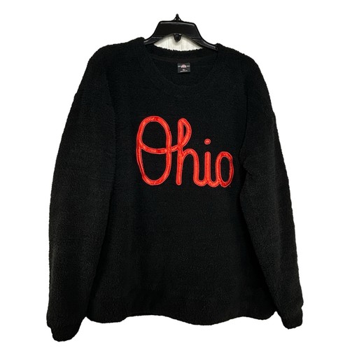 Ohio State Script Fleece Sweatshirt Women’s XL Black Red Cozy Preppy ...