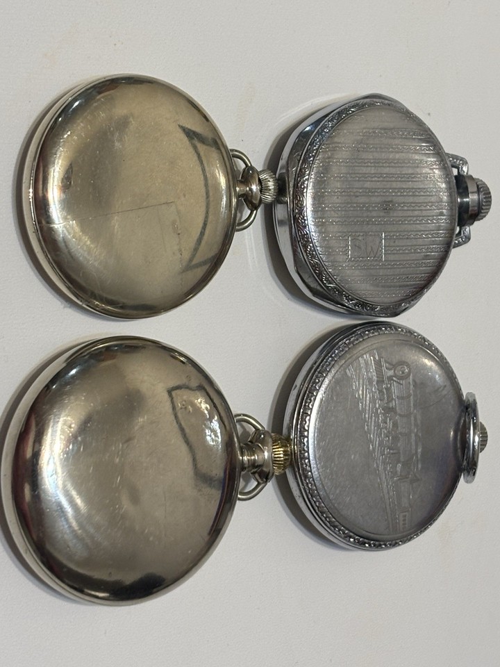 4 pocket watches- Tip Top, Faith, Lonville Extra and the New ERA U.SA ...