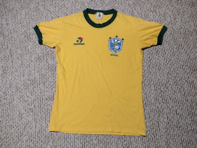 BRAZIL NATIONAL TEAM 80s 90s HOME FOOTBALL SHIRT SOCCER JERSEY TOPPER ...