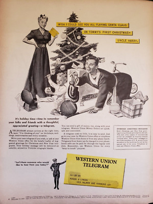 Western Union 1946 Ad Vantage Print Wall Art Decor Ephemera Roger Lynch ...