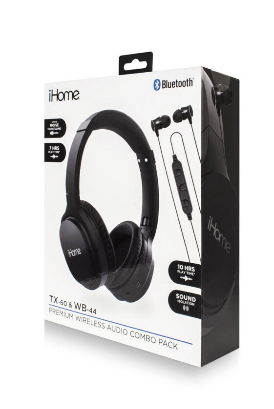 iHome HM-AU-BO-200-X2 Wireless Combo Pack with Active Noice Cancelling ...