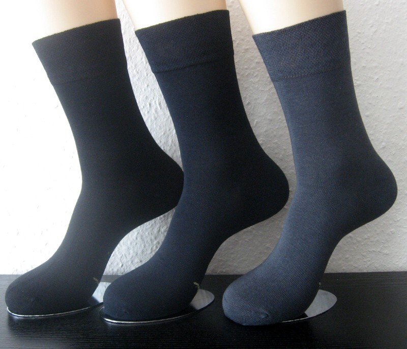 3 Pair Men's Sorbtek Bamboo Luck Socks without Elastic Soft Rim Black ...
