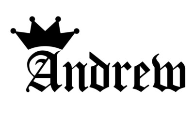 Andrew Vinyl Sticker Decal Crown Name Old English - Choose Size & Color ...
