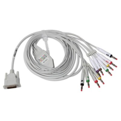12 lead wire ECG Cable,ECG Lead for ECG Machine,EKG Electrocardiograph ...