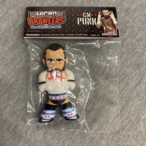 CM Punk Micro Brawler Pro Wrestling Tees Crate Brawlers AEW WWE ROH CHI ...