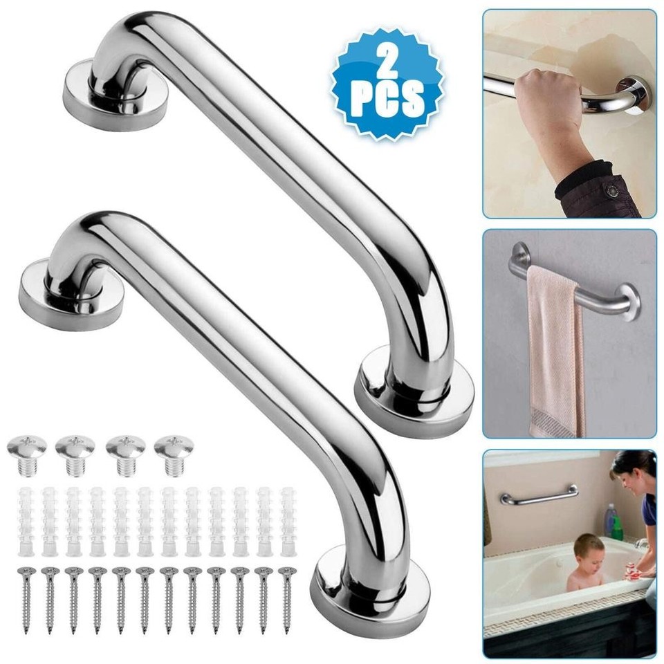 2X Stainless Steel Grab Bars Bathroom Safety Handicap Shower Tub Handle ...
