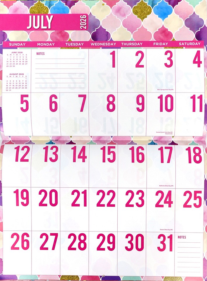 2026 Big Dates - Rectangle Wall Calendar 14 Months Hanging Planner New ...