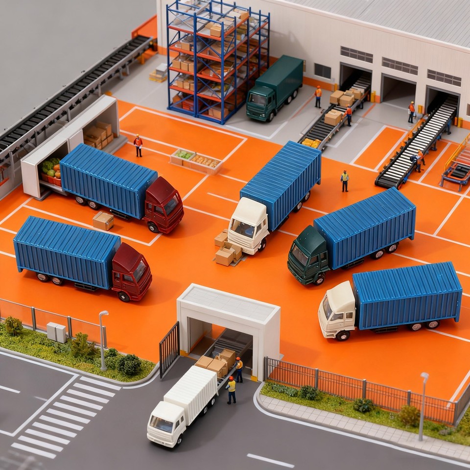 Miniature Container Truck Scenery Layout Approx. 54x15x21mm Plastic ...