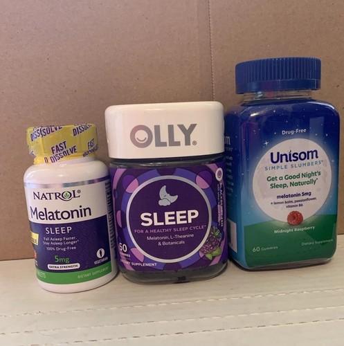 Natrol Melatonin Sleep Aid Tablets, Olly Sleep Gummies, Unisom Sleep ...