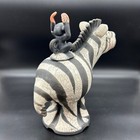 Peter Alsen Raku Pottery Oregon Zebra with Monkey Vessel Whimsical ...