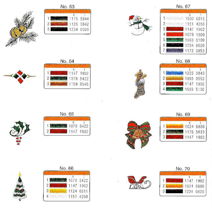 MINIATURES Embroidery Card - Artista 170 180 200 700 Deco 300 330 ...
