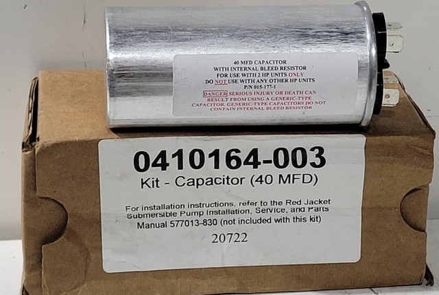 Veeder Root 410164-003 40 MFD Capacitor for 2 HP Single Phase Red ...