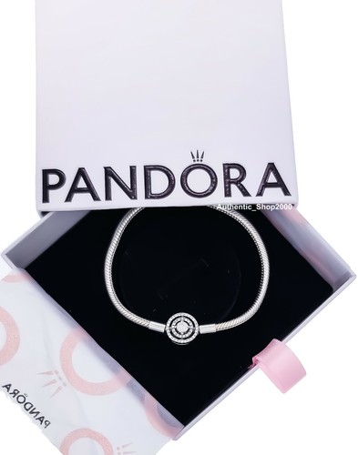 NEW 100% Authentic PANDORA 925 Silver Halo Snake Chain Charm Bracelet ...