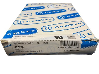 Cembre MG-VYT 46926 White PVC Adhesive Labels 25x80mm – Pack of 200 | eBay