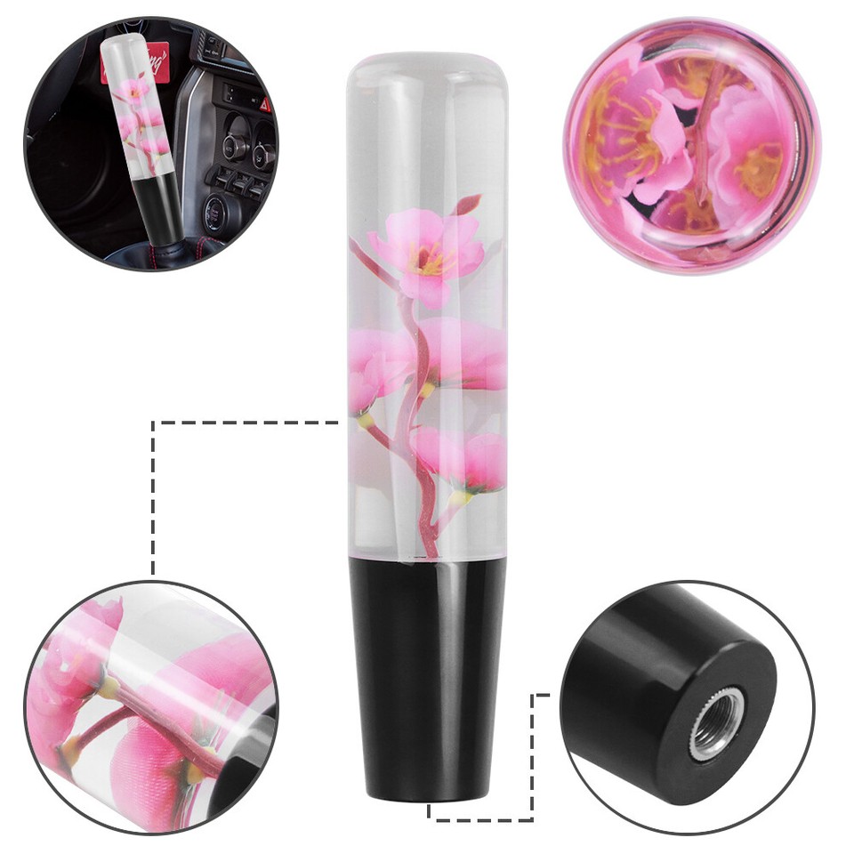 Universal JDM Sakura Pink Real Flower Manual Car Gear Stick Shift Knob ...