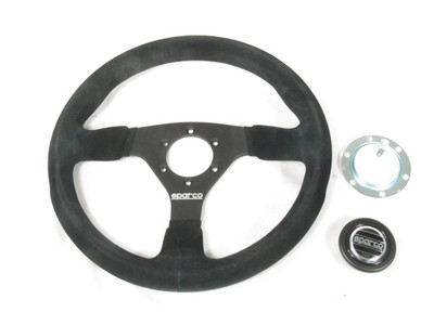 Sparco R383 Steering Wheel 330mm Black Suede 39mm Dish w/ Thick ...