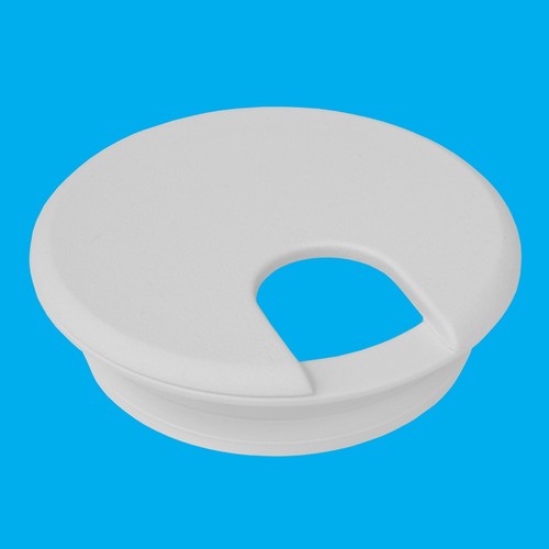 65mm white computer table desk eyelets cable tidy port wire hole cover ...