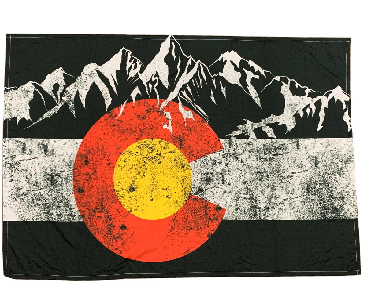 Colorado Flag With Mountains