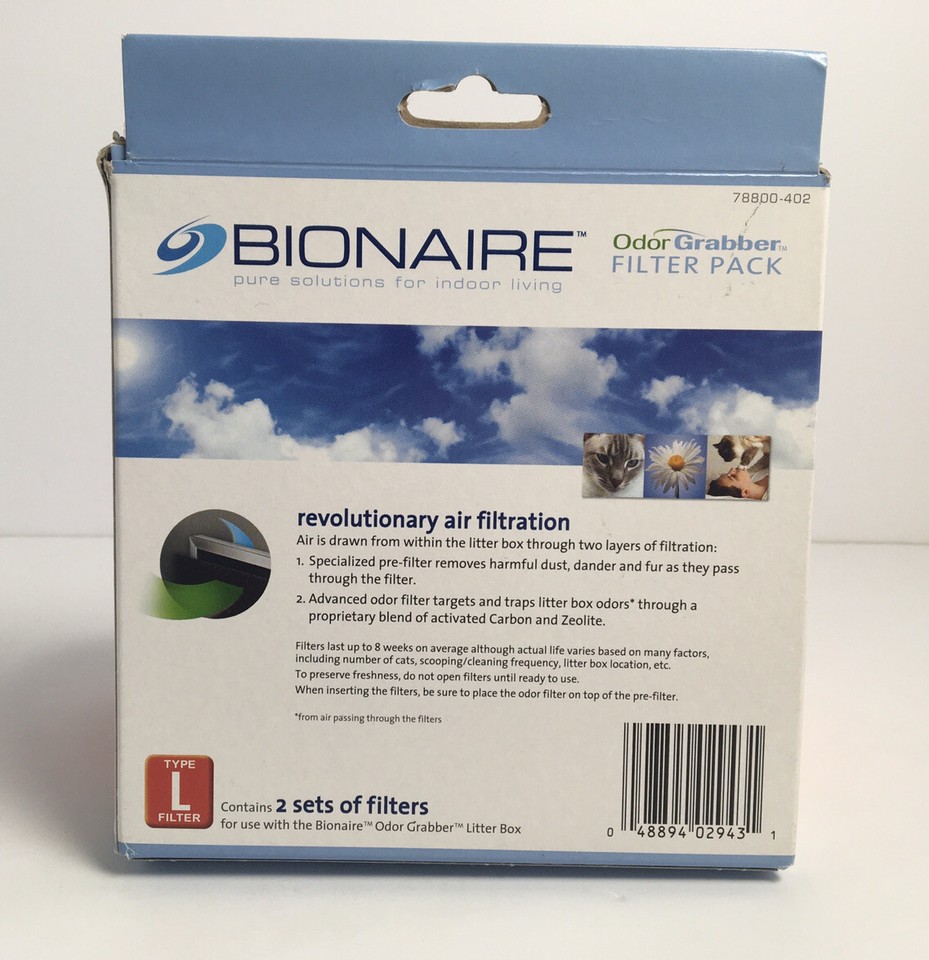 Bionaire Odor Grabber Litter Box Filter Pack of (4) L Filters | eBay