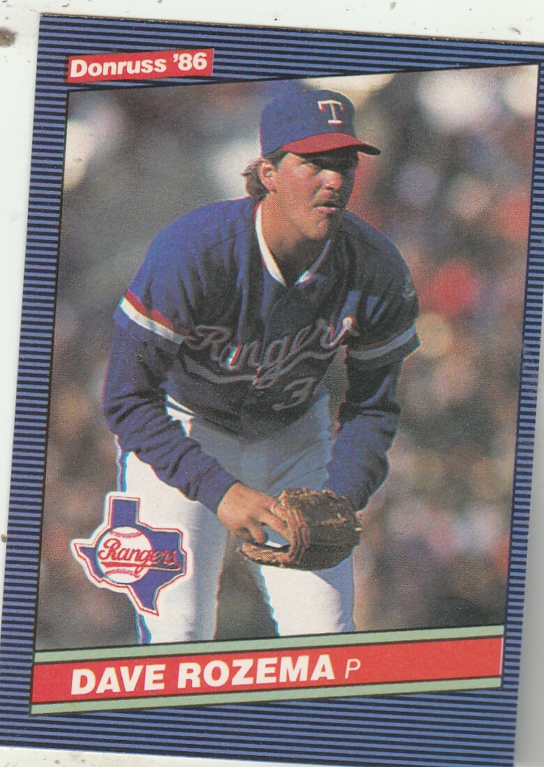 FREE SHIPPING-MINT-1986 Donruss Dave Rozema #343 RANGERS PLUS BONUS ...