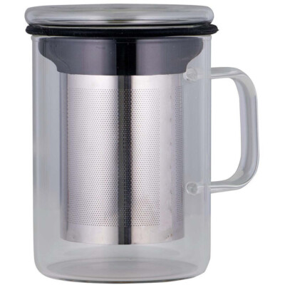 Avanti Borosilicate 350ml Tea Mug w/ Stainless Steel Infuser Brewing ...