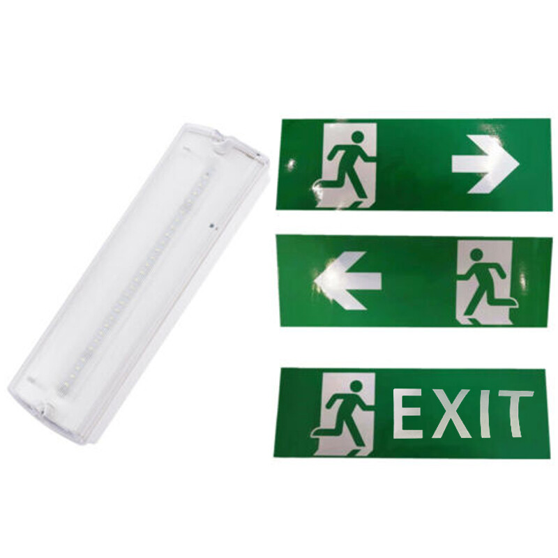 LED EMERGENCY LIGHT BULKHEAD EXIT SIGN MAINTAINED OR NON MAINTAINED ...
