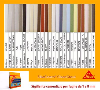 Sigillante stucco fugante fuga x piastrelle 5 kg 1 a 8 mm SIKA Ceram ...