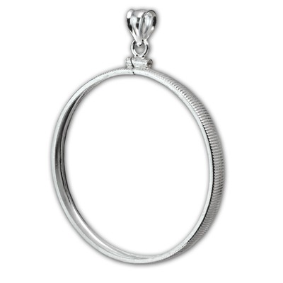 Sterling Silver Screw Top Plain Front Coin Bezel - 40.6 mm | eBay