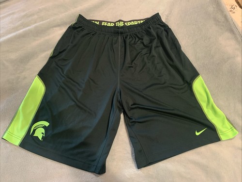 Michigan State Spartans Nike Mens Basketball Shorts Neon Action Green ...