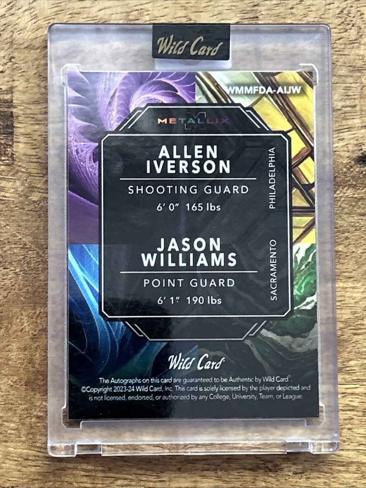 ALLEN IVERSON JASON WILLIAMS 1/1 DUAL AUTO SCOPE PRIZM 2023-24 Wild ...