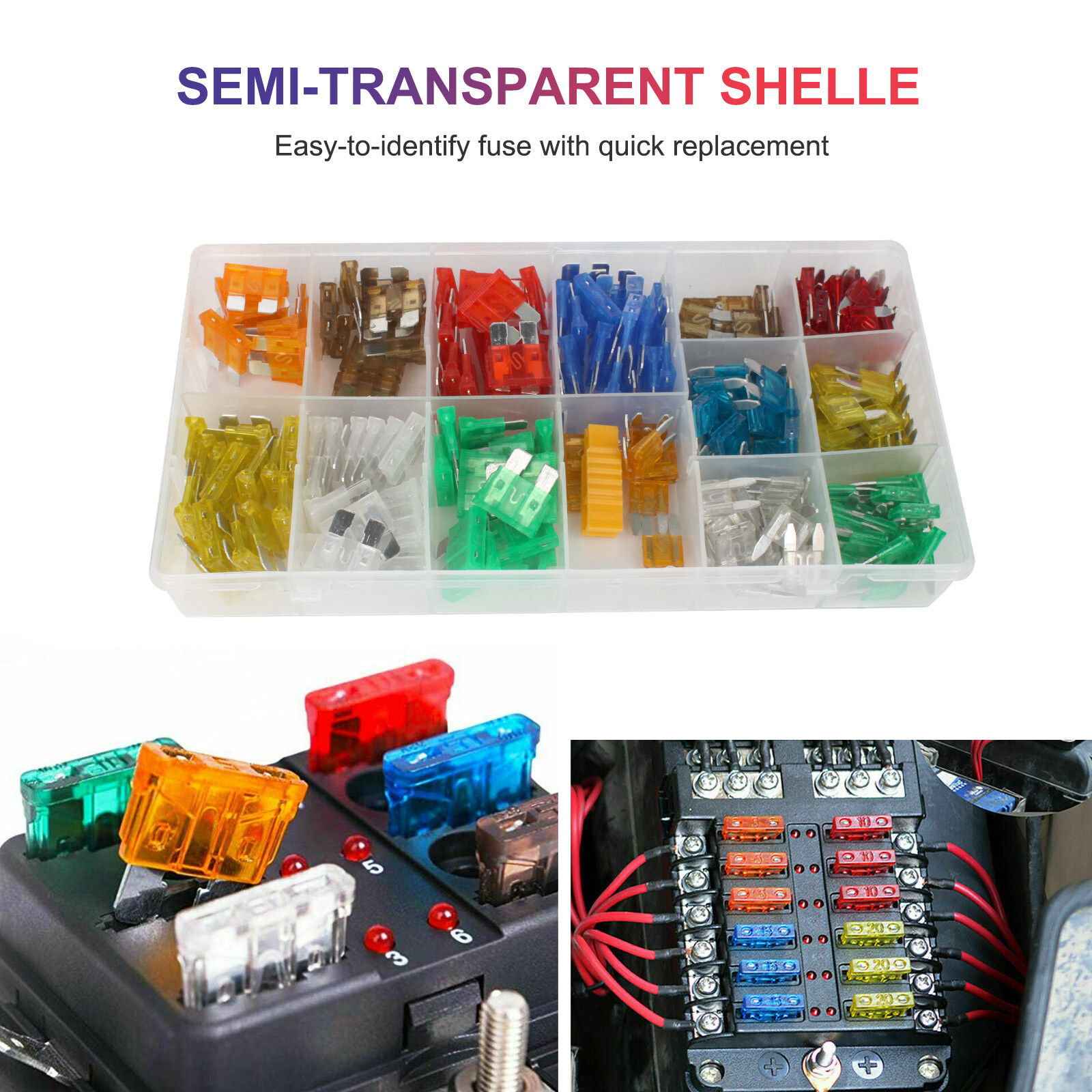 220pc Blade Fuse Assortment Auto Car Truck Motorcycle Fuses Kit ATC ATO ...