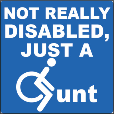 FUNNY CAR STICKERS NOT REALLY DISABLED JUST A C#NT CAR WINDOW STICKER ...