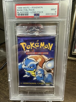 Pokémon Base Set Booster Pack - Blastoise -Long Crimp - 1999 - PSA 9 ...