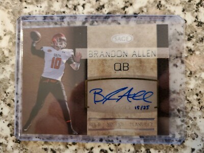 RARE🏈2016 SAGE Autographed Silver Level/25 #SA1 Brandon Allen Auto ...