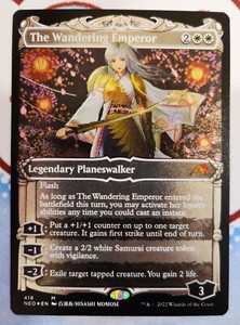 The Wandering Emperor - Showcase Foil Etched Kamigawa Neon Dynasty 418 ...
