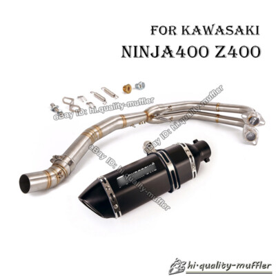 Exhaust System Front Pipe Link Muffler Tip For Kawasaki Ninja 400 Z400 ...