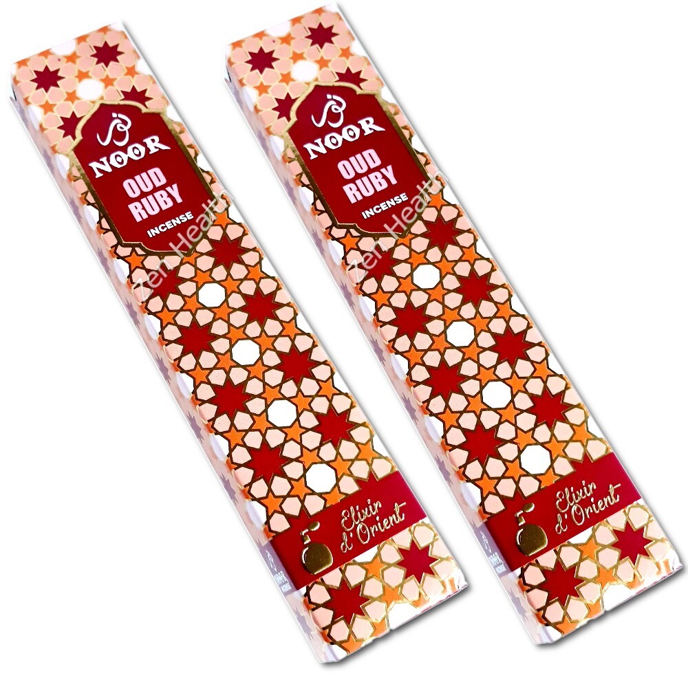 2 x Quality Noor Oud Ruby Incense Stick Packs - Rose, Iris, Berries ...