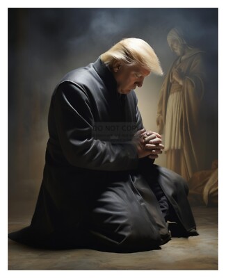 PRESIDENT DONALD TRUMP KNEELING DOWN & PRAYING 8X10 AI PHOTO | eBay