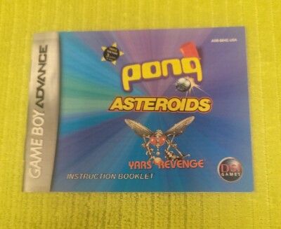 Pong Asteroids Yars' Revenge Gameboy Advance GBA Instruction Manual ...