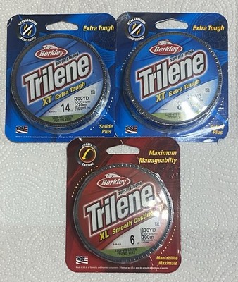 Lot of 3 Berkley Trilene Fishing Line XT Extra Tough-XL Smooth Casting ...
