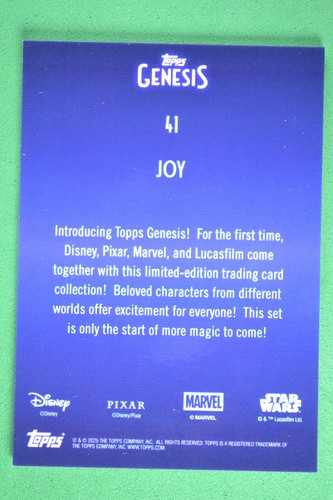 Joy 2025 Topps Disney Genesis /99 Inside Out #41 | eBay