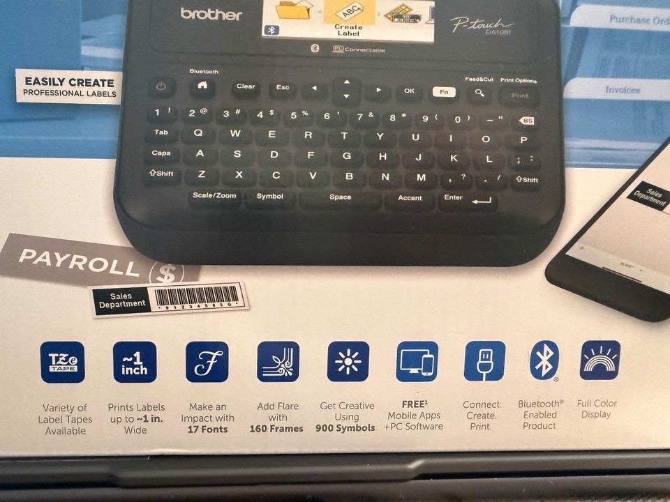 Brother P-Touch D610BT Label Maker Bluetooth Full Color Display ...