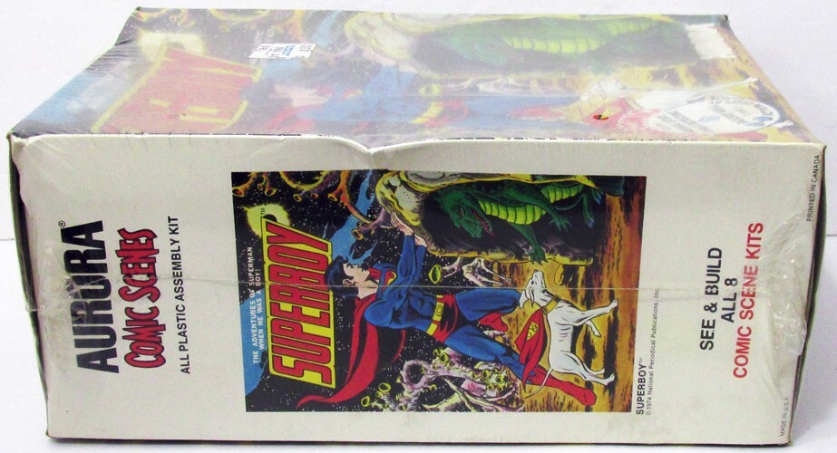 1974 AURORA SUPERBOY PLASTIC MODEL KIT, COMIC BOOK & 3-D BACKDROP MURAL ...