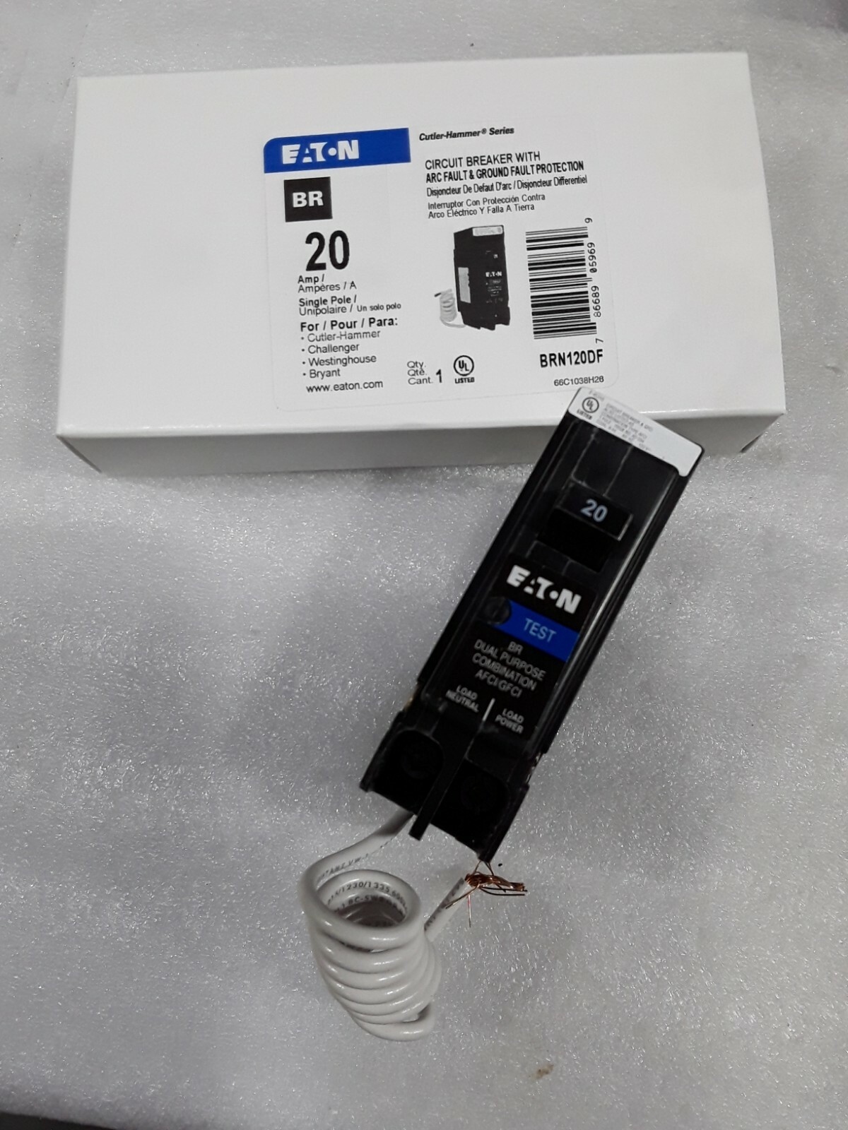 BRN120DF EATON 1POLE 20AMP 120VAC AFI/GFI NEW | eBay