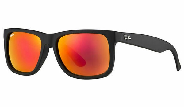 Ray-Ban Justin Color Mix Sunglasses Unisex - Black Frame, Red Mirror ...