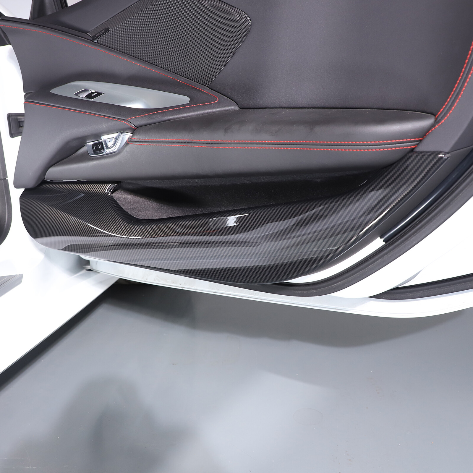 Carbon fiber ABS Car Door Bottom Anti Kick Trim Cover For Corvette C8 ...