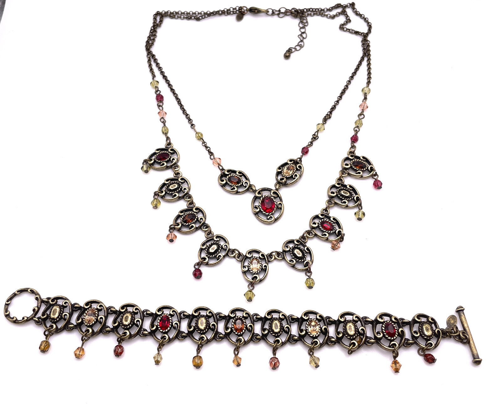 Premier Designs MICHELA Necklace Bracelet Set Crystals Antiqued ...