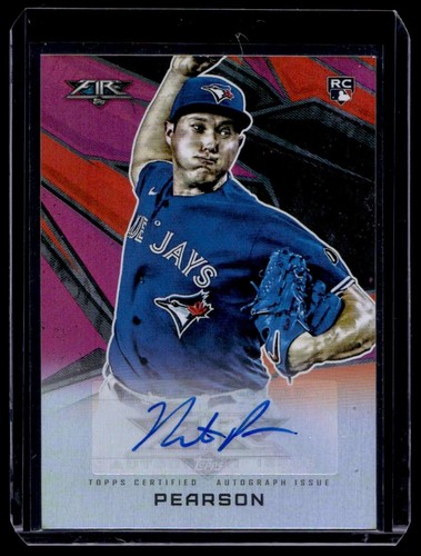 2021 Topps Fire Autographs Magenta Nate Pearson Auto 17/25 Toronto Blue ...