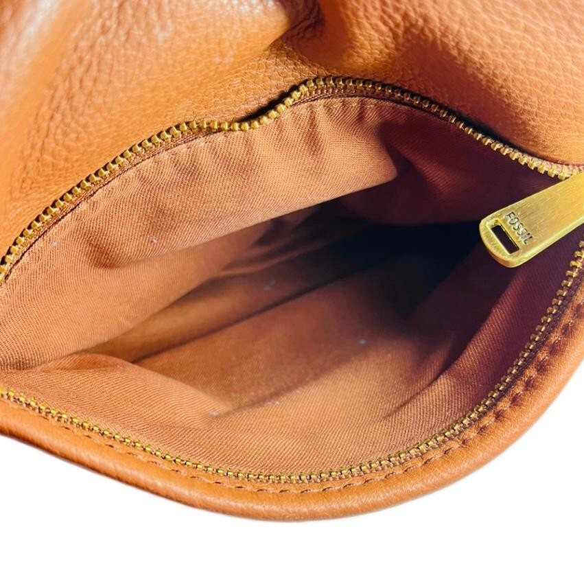 VTG 1954 Cross Body Fossil Bag Leather-Suede 2 Flaps 2 Zippers 9"Wx8"H ...