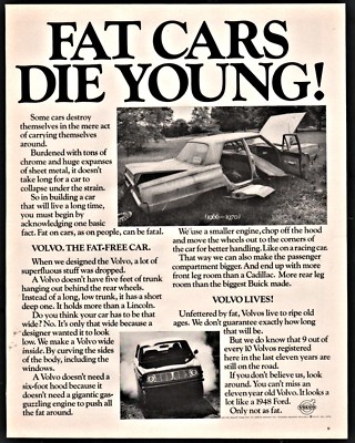 1970 VOLVO Vintage Car AD Fat cars die young! | eBay
